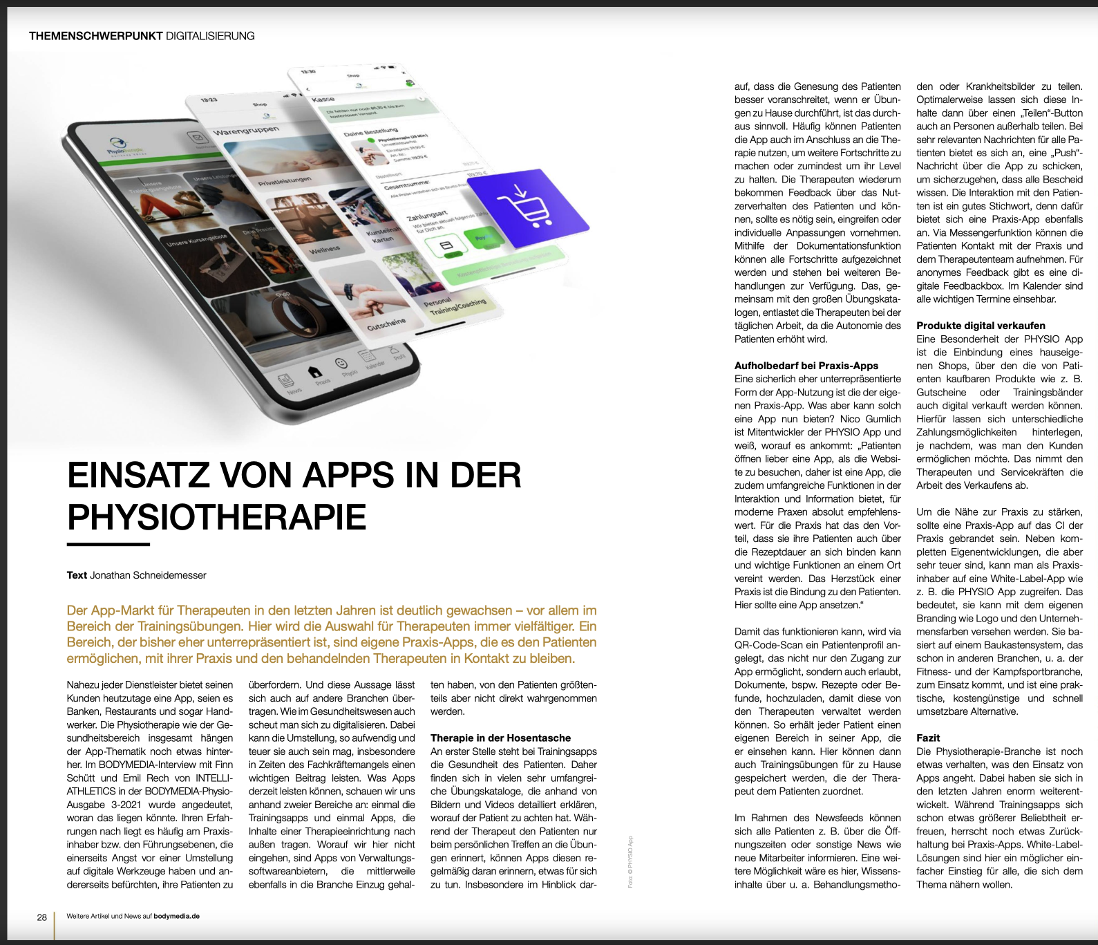 Die PHYSIO App in der aktuellen BODYMEDIA PHYSIO Ausgabe (3/2022) - Die ...